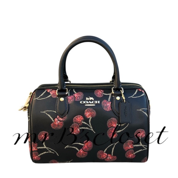 Coach | Bags | Coach Rowan Satchel Bag With Cherry Print Leather Purse ...